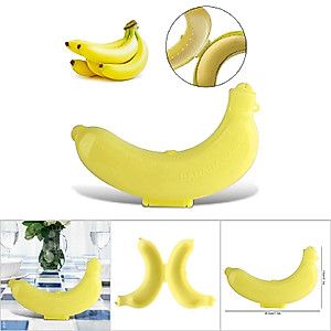 Yellow Banana Storage Outdoor Travel Case, Food Containers,Keep Fresh Banana Keeper and Protector, Cute Banana Carrier Storage Box for Picnic Camping Food Storage