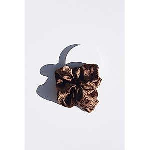 Kristin Ess The Oversized Satin Scrunchie, Cheetah (Pack-1)