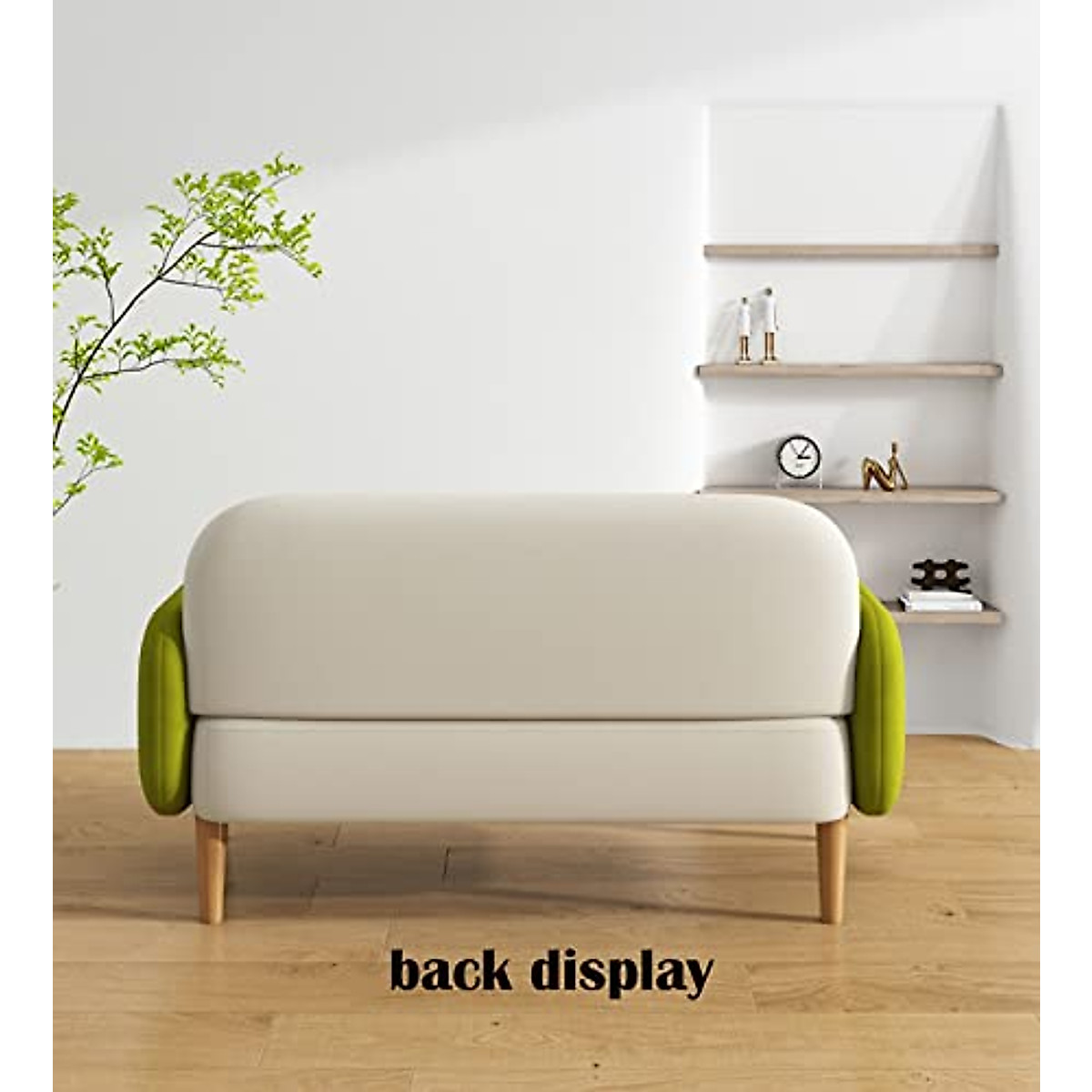 Sofa Couch Solid Wood Frame Breathable Flannelette Fabric Sofa Couch Modern Living Room Sofa with Throw Pillows Comfortable High Rebound Sponge Cushions for Living Room Bedroom Office