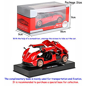 iPariser Alloy Collectible Red Pagani Huayra Dinastia Toy Vehicle Pull Back Die-Cast Car Model with Lights and Sounds