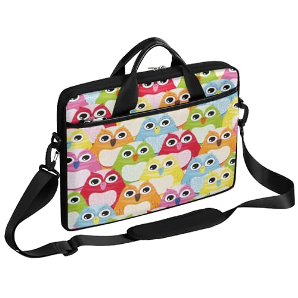 Cartoon Owls Laptop Computer Bag Waterproof Shoulder Messenger Bag 13-15 inch Durable Laptop Tote Bag with Shoulder Strap Handle Lightweight Crossbody Briefcase