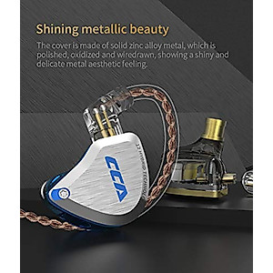 CCA C12 in-Ear Monitors, 5BA+1DD in Ear Earphone Hybrid HiFi Stereo Noise Isolating IEM Wired Earphones/Earbuds/Headphones with Detachable Cable CPin for Musician Audiophile (with Mic, C12 Gold)