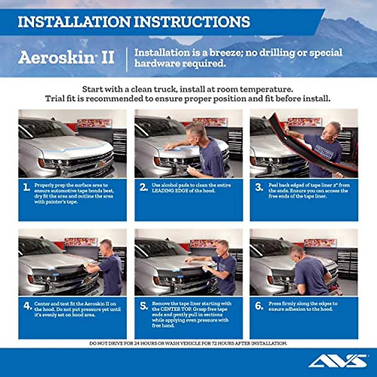 Auto Ventshade [AVS] Aeroskin II Hood Protector | 2019 - 2023 Ford Ranger, Low Profile - Textured Black, 1 pc. | 436166