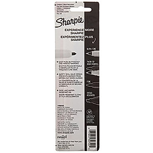 Sharpie Retractable Fine Point Permanent Markers, Black Color, 2-Units per Pack (1-Pack) Model 32724