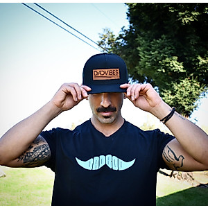 DadBod Apparel DB DadVibes Dad Hat (Black) Snapback Baseball Cap Mens Leather Patch Happy Trucker Hats for Girl Dads