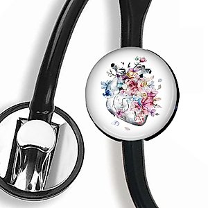 Stethoscope Tag,Steth ID Tag,Nurse Badge (Watercolor Heart)