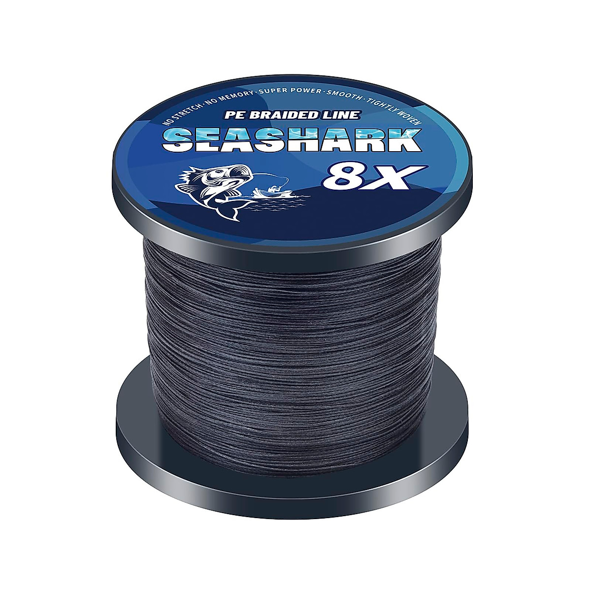 Seashark Braided Fishing Line Color Never Fade 8 Strands Super Strong PE Fishing Line (Black, 20lb 0.20mm-100m/109Yards)