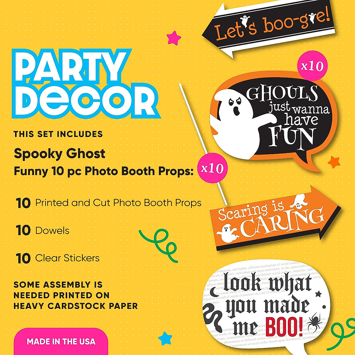 Big Dot of Happiness Spooky Ghost - Ghost Photo Props - Ghost Photo Booth Props - Halloween Party Photo Booth Props - Halloween Cutouts - Halloween Decorations- Fall Photo Booth Props - 10 Piece