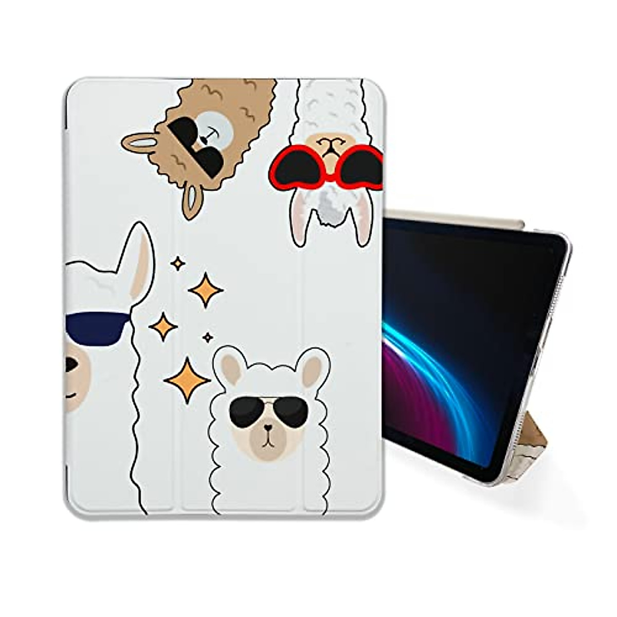 Cute Llama Kawaii Alpaca case Compatible with iPad Mini Air Pro 7.9 8.3 9.7 10.2 10.9 11 12.9 inch Pattern Cover New 2022 2021 Trifold Stand 3 4 5 6 7 8 9 Generation 497 (11" Pro 1/2/3 gen)