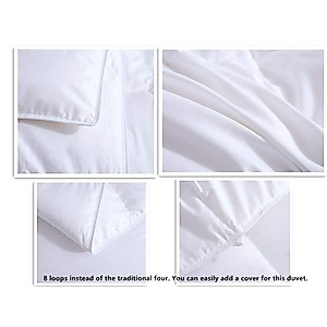 KumiQ Crib All Season Lightweight Natural White Down Baby Toddler Comforter Duvet, Down-Proof Cotton Shell, Machine Washable (White, 41x48in)