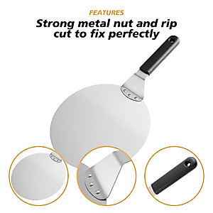 Pizza Crust Set (Set of 7) 10'' Stainless Steel Pizza With Handle Wood Handle Rocker Cutter Pizza Oven Accessories Gift for Homemade Baking Lovers like Pizza, Bread and Pastries