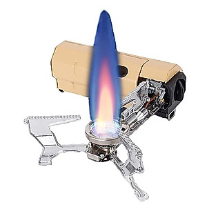 TAMYID Charcoal Grills, Camping Gas Stove Portable Folding Cassette Stove Outdoor Hiking BBQ Travel Cooking Grill Cooker Gas Burner Heating System (Color : Green)