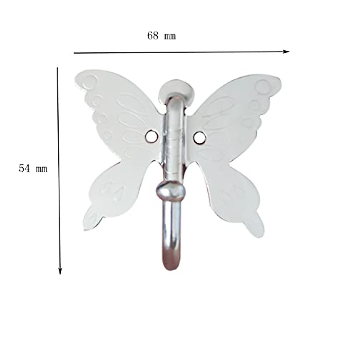 AOLZUNK Butterfly Hook 5 Set Stainless Steel Cute Butterfly Shaped Single Hooks, Coat Hooks, Key Hooks, Wall Hangers Heavy Duty Hooks for Hanging Coat/Hat/Towel/Robe/Bathroom Hooks