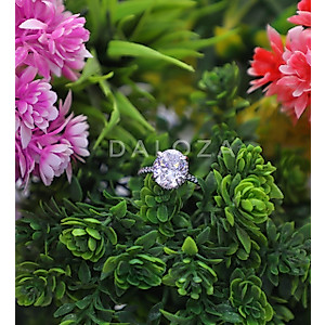 DALOZA 2.00 CT Moissanite 925 Hidden Halo Wedding Engagement Oval Cut Diamond Ring (9.5)