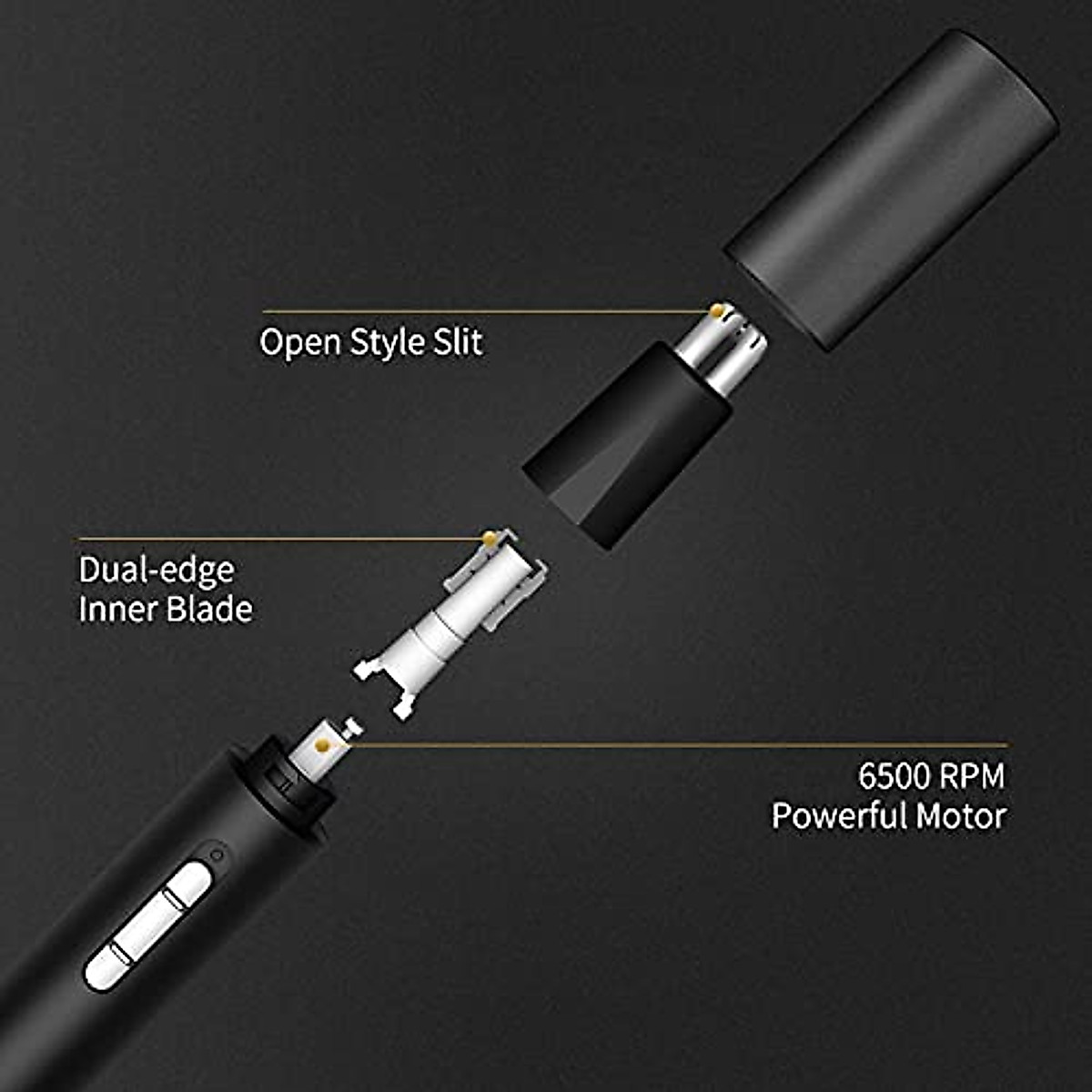 Ginity Ear and Nose Hair Trimmer,2024 Painless Eyebrow & Nose Hair Trimmer for Men Women,Rechargeable Trimmer with IPX7 Waterproof,Dual Edge Blades Clipper for Easy Cleansing Travel Size