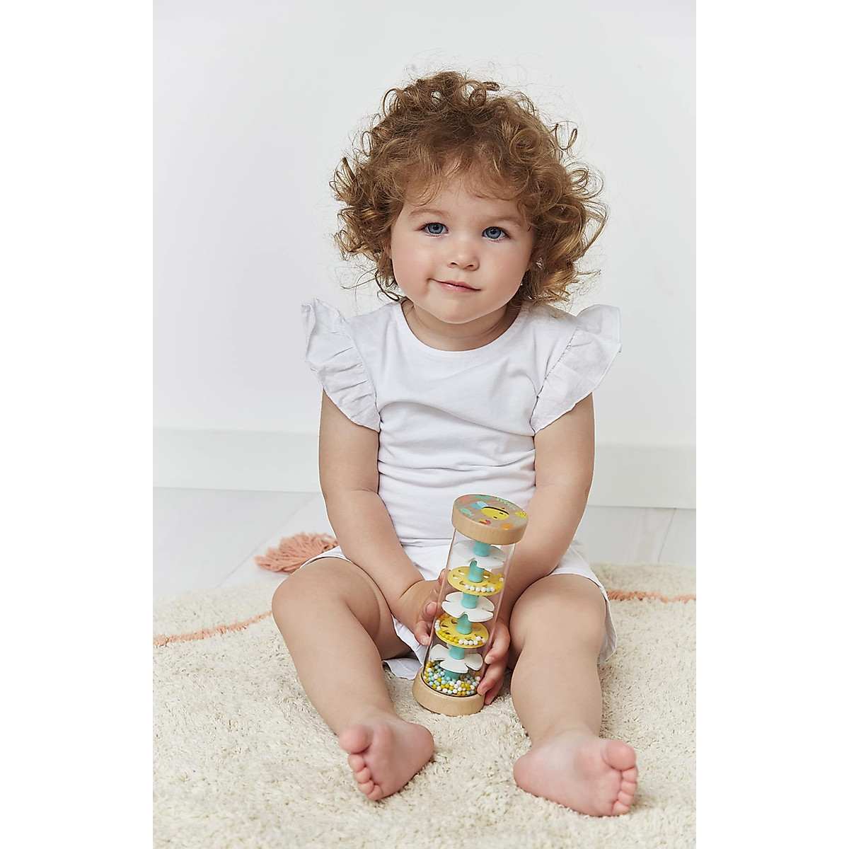 Janod - Pure Collection – Bumble Bee Rainstick My First Music Toy - Ages 6 Months+ - J05193