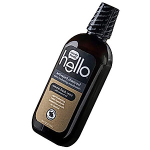 Hello Activated Charcoal Extra Freshening Mouthwash, Natural Fresh Mint and Coconut Oil, Fluoride Free, Alcohol Free, Vegan, SLS Free and Gluten Free, 16 Fl Oz (Pack of 3)