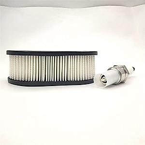 Tool Parts Oval Air Filter with Spark Plug for Troy-Bilt TB110 TB115 TB200 TB230 TB330 TB370 Walk-Behind Lawn Mower : Garden & Outdoor