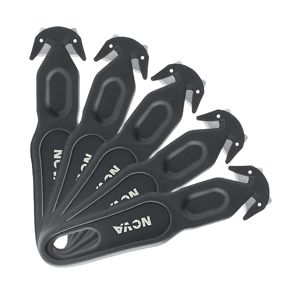Nova Safety Cutter Tool, Ergonomic Film Cutting Blade, Box, strap, carton and package Opener (Black, 5 Pack)