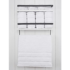 American Soft Linen Luxury Hand Towels, Hand Towel Set of 4, 100% Turkish Cotton Hand Towels for Bathroom, Hand Face Towels for Kitchen, White Hand Towel