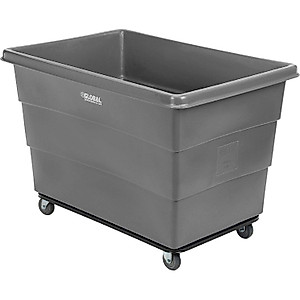 Global Industrial 20 Bushel Plastic Bulk Box Truck, Steel Chassis Base, Gray, 50-2/5"L x 34-3/5"W x 35-3/5"H