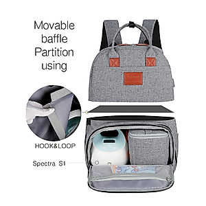 V-COOOL Breast Pump Bag Backpack for Work Mom (Gray) and Breast Pump Parts Wet Bag(Leaves)