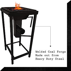 Blacksmith’s Welded Coal Firepot with Stand Blacksmith Coal Forge 10x12 inch