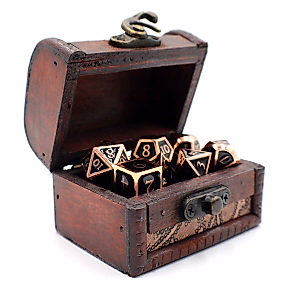 Black and Bronze Metal D20 Dice Set for Tabletop Gaming