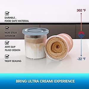 24OZ Containers Replacement for Ninja Creami Deluxe pints 4 Pack, Compatible with NC500 Series 11-in-1 Ice Cream Makers, Extra Delux Pint Containers, XL Family Size Cups,Dishwasher Safe, Leak Proof