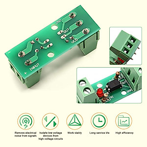 5 PCS Optocoupler Isolation Board, Icstation DC 12V Optocoupler Isolation Module EL817 1 Channel Opto PNP NPN Signal Converter, Isolator High-Level Trigger 80KHz