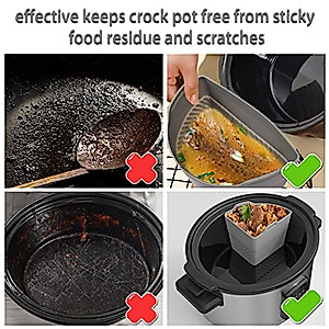 Slow Cooker Liners，Cook Four Things at Once and Easy Clean，Crock Pot Divider，Suitable for 6-8QT Crock，Silicone Crock Pot Liners Oval (4)