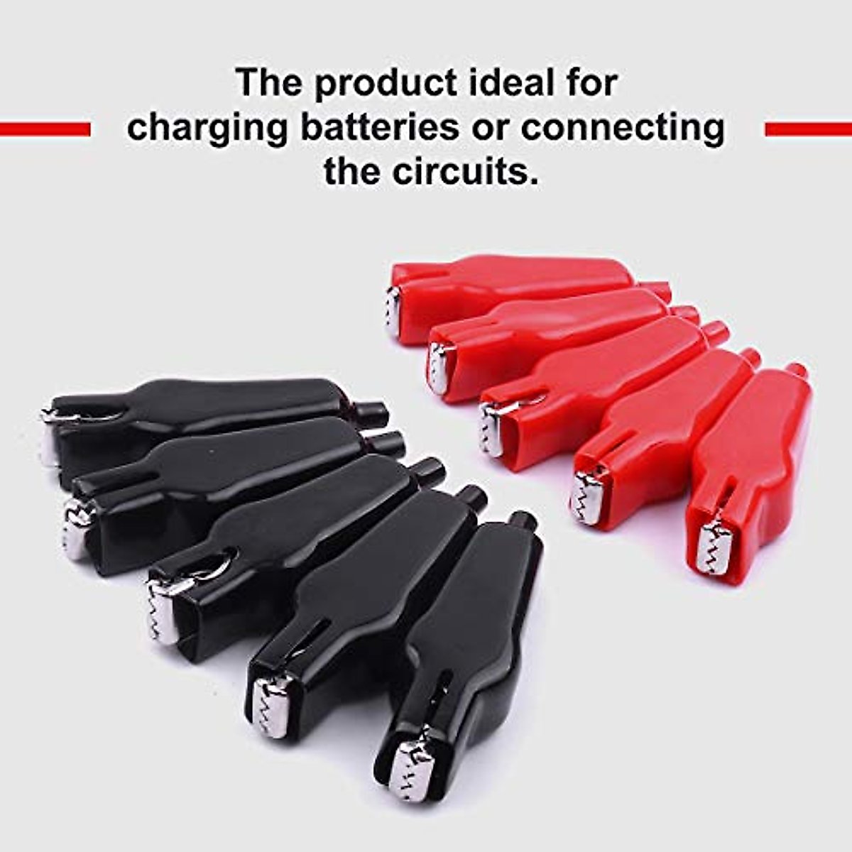 ATOPLEE 20PCS Alligator Clips Electrical,20A Insulated Spring Loaded Alligator Clamps,Truck Car Battery Heavy Duty Alligator Clips for Electrical Testing, Circuit Connection, Experiment