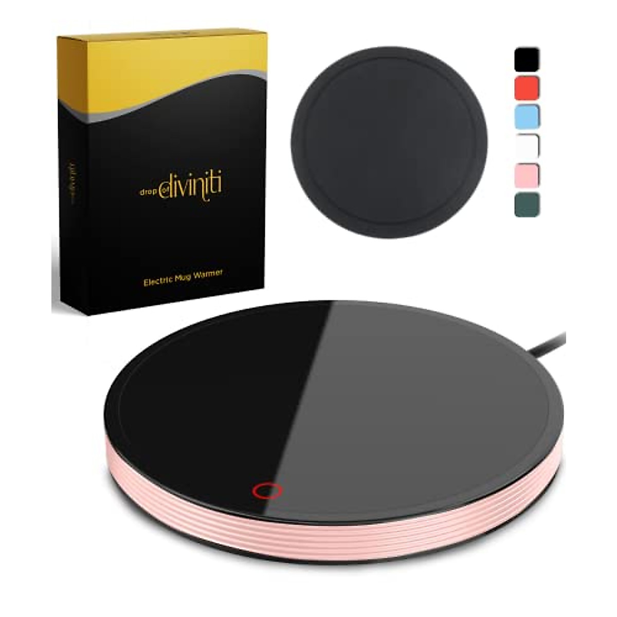 DiviniTi Coffee Mug Warmer for Desk - Electric Cup Warmer for Desk - 2-Setting Coffee Cup Warmer for Coffee - Safe, Easy-to-Use Mug Warmer Coffee Warmer for Desk Heated Coffee Mug (NO Mug Included)