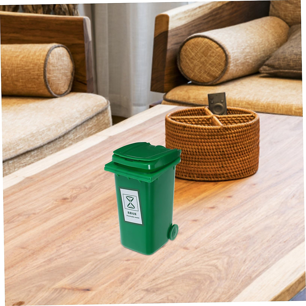 Unomor Garbage Can Desk Trash Can Mini Tiny Trash Can Trash Can for Home Kawaii Bedroom Decor Mini Desk Trash Can Desk Garbage Bucket Desktop Storage Can Mini Trash Can for Desk Waste Can