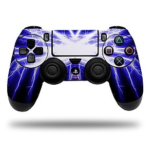 WraptorSkinz Skin Compatible with Sony PS4 Dualshock Controller PlayStation 4 Original Slim and Pro Lightning Blue (Controller NOT Included)