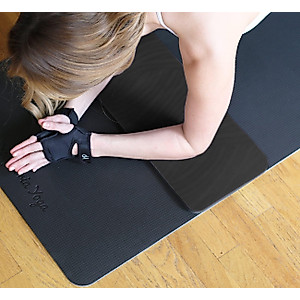 YogaPaws Yoga Knee Pad - Yoga Pad for Knees, Elbows, Wrists, Joint Comfort - Natural Rubber - Black, 9mm