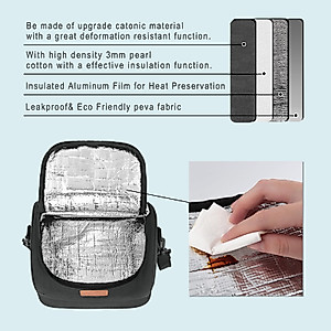 Femuar Kid Lunch Bag For Boys &Girl, Children Insulated Lunch Box Dual Compartments Small Lunch Cooler Bag , School,Travel, Gift, Black