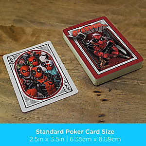 AQUARIUS Marvel Deadpool Playing Cards - Deadpool Themed Deck of Cards for Your Favorite Card Games - Officially Licensed Deadpool Merchandise & Collectibles - Poker Size