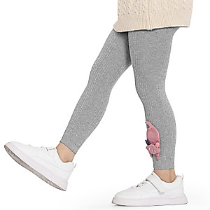 BOOPH 3 Pack Girl Legging Pants Knit Footless Tights 5-8 Year Yellow Pink Gray