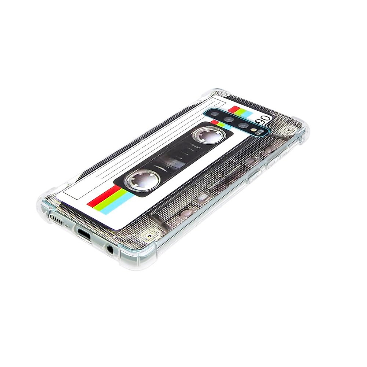 FAteam Case for Galaxy S10 Plus, Matte Finish with TPU Soft Bumper Retro Cassette Tape Case Compatible with Samsung Galaxy S10 Plus 2019 Release