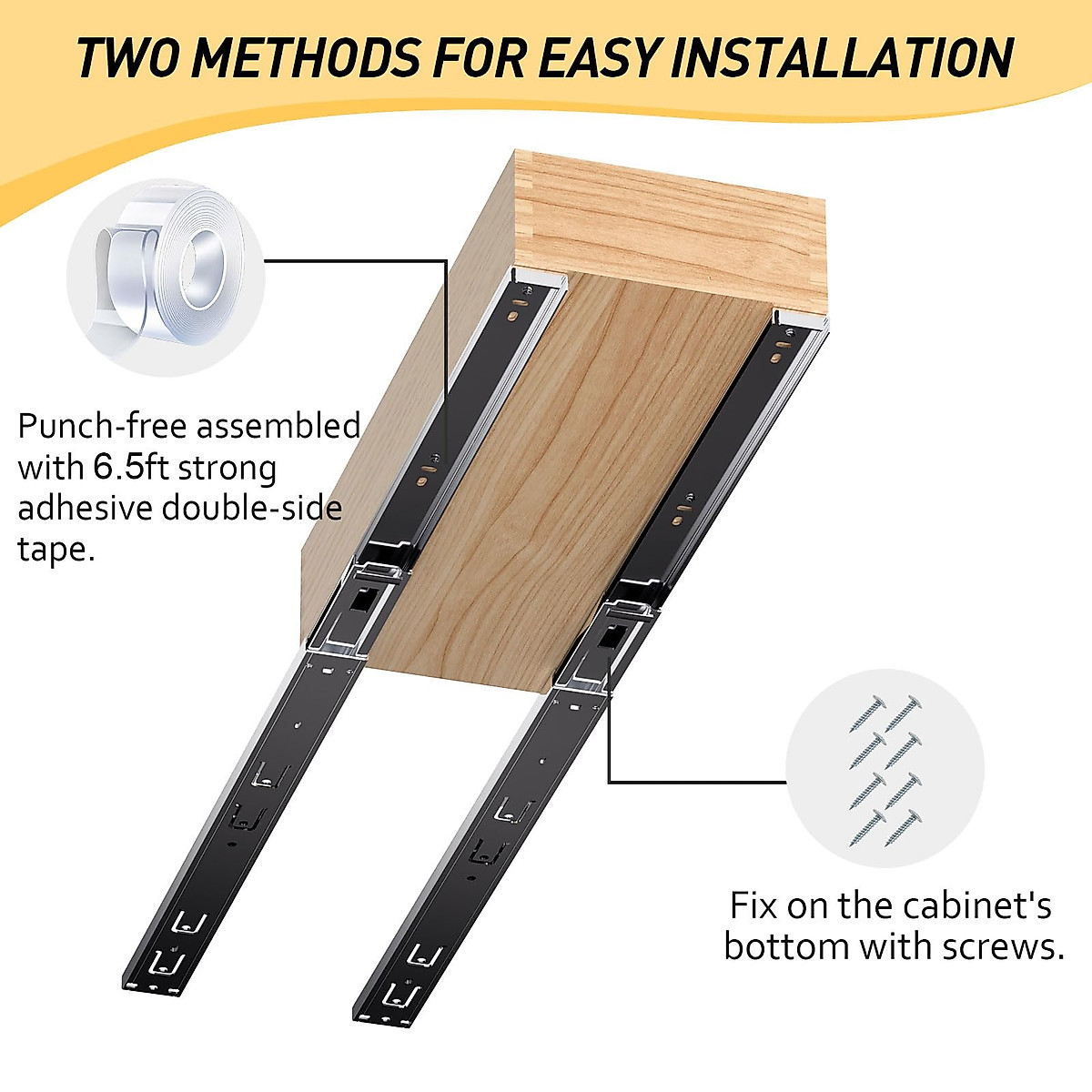 graffitimaster Pull Out Cabinet Organizer, Wood Slide Out Wood Drawer for Kitchen, Bedroom, Living Room, Under Cabinet Storage And Organization, 8.5”W x 21”D, Finished