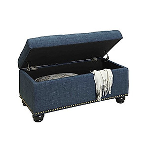 Convenience Concepts 7th Avenue Storage Ottoman, Blue