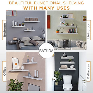 BATODA - 6" Floating Shelf Bracket Heavy Duty (8 pcs)-Solid Steel Blind Shelf Supports - Hidden Brackets for Floating Wood Shelves - Blind Shelf Support - Shelving Mounting Hardware Included (Pack 8)