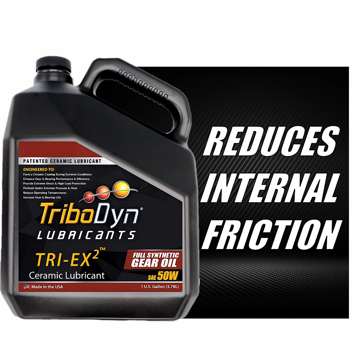 TriboDyn TRI-EX2 Full Synthetic 50W Gear Oil with Ceramic Coating (1 Gallon)