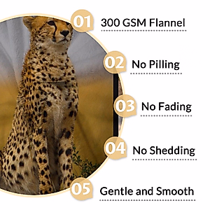 Cheetah Blanket for Kids, Aldults - Soft, Fuzzy & Cozy - 50"x60" Throw Size Blankets for Sofa, Work - Brown Cute Warm Throw Blankets Gifts