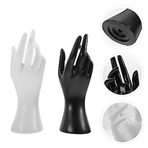 Cabilock 2pcs Hand Mold Ornaments Hand Jewelry Display Holder Mannequin Hand Display Necklace Holder Desktop Stand Bracelet Display Stand Female Mannequin Vinyl Human Body Wristband White