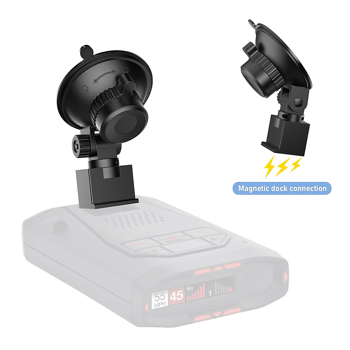 Radar Detector Mount,Car Radar mounting Bracket,Windshield and Dashboard Suction Mount,for Escort Max360c Max 3 IX IXc Redline EX Beltronics Cobra DualPro GT 360 Radar Models, w/EZ Magnet Connection