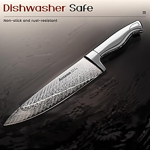 Knife Set, Astercook 15 Pcs Knife Sets for Kitchen with Block, Dishwasher Safe Kitchen Knife Set with Built-in Sharpener, German Stainless Steel Knife Block Set