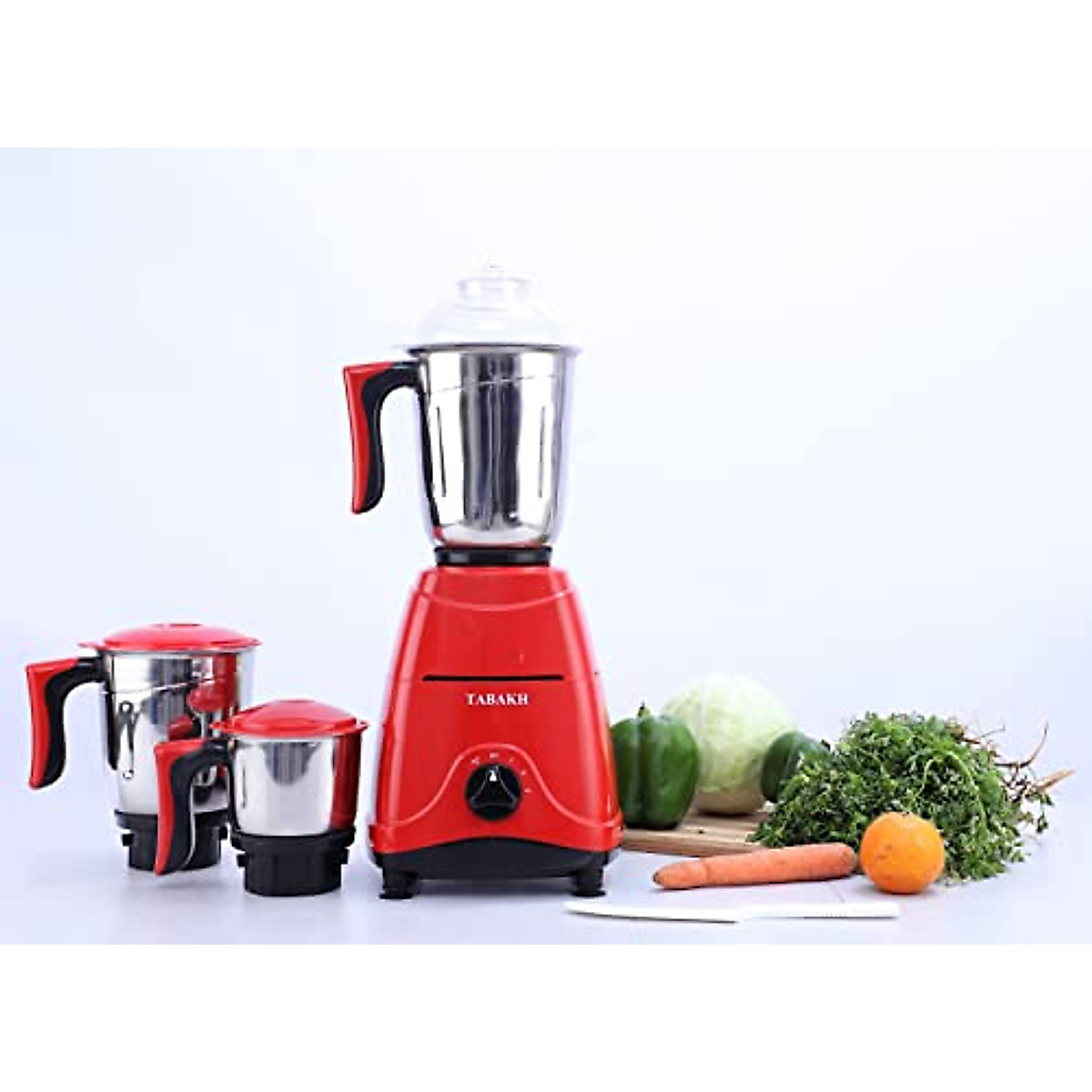 Ckitze Tabakh Indian Mixer Grinder | 650 Watts | 110-Volts Red, 3-Jar, T-Prime