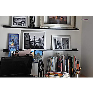 ULTRAledge 4'/48" Art Display/Picture Ledge/Floating Shelf, Metal, Modern (2" deep, Black)